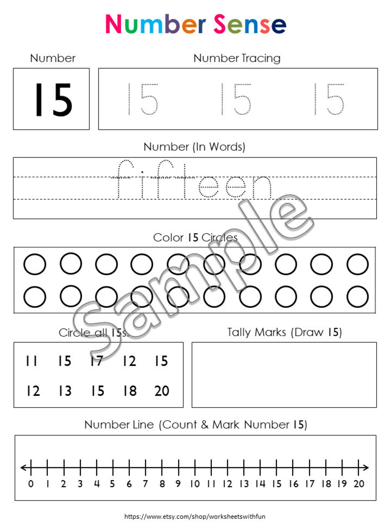 Numbers 11-20 Worksheets Printable, Kindergarten Number Tracing, Count ...