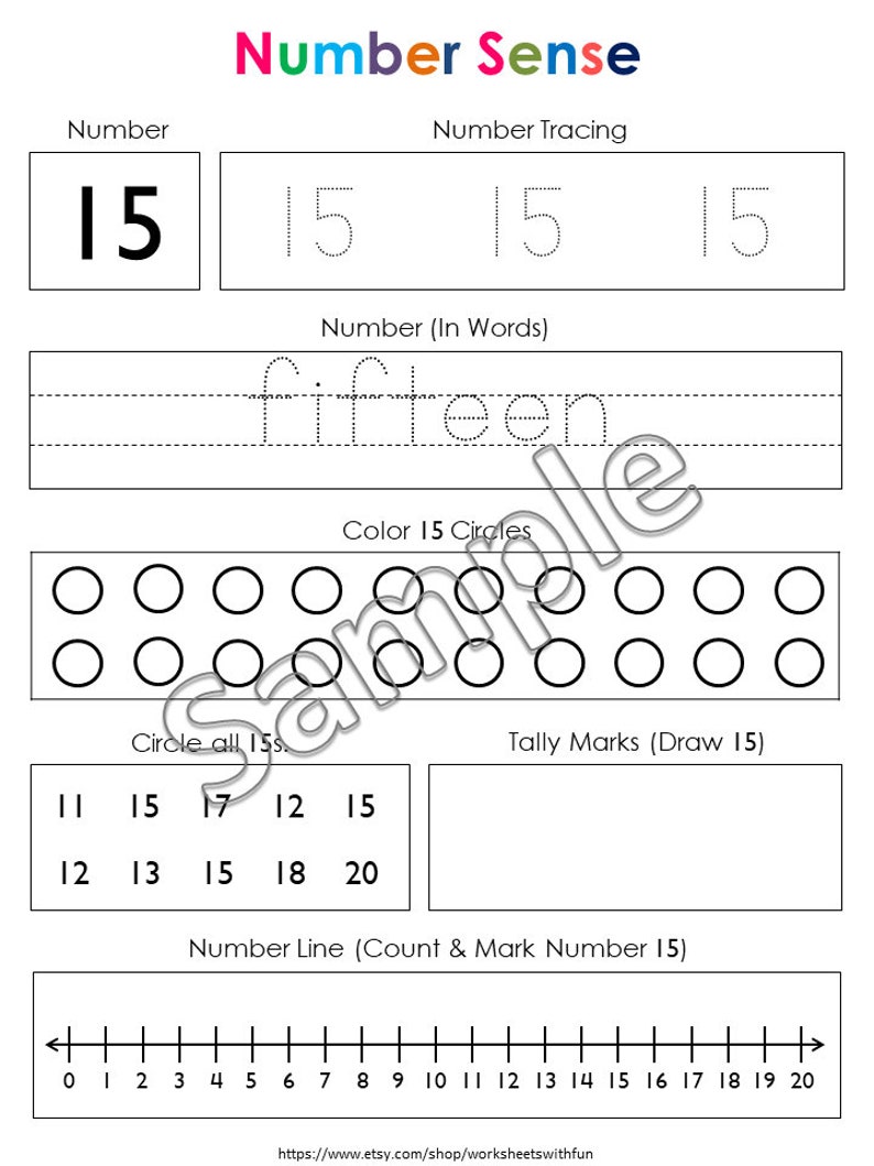 Numbers 11-20 Worksheets Printable, Kindergarten Number Tracing, Count ...