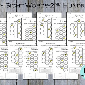 Sight Words Worksheets Printable Fry Second 100 Words Work - Etsy
