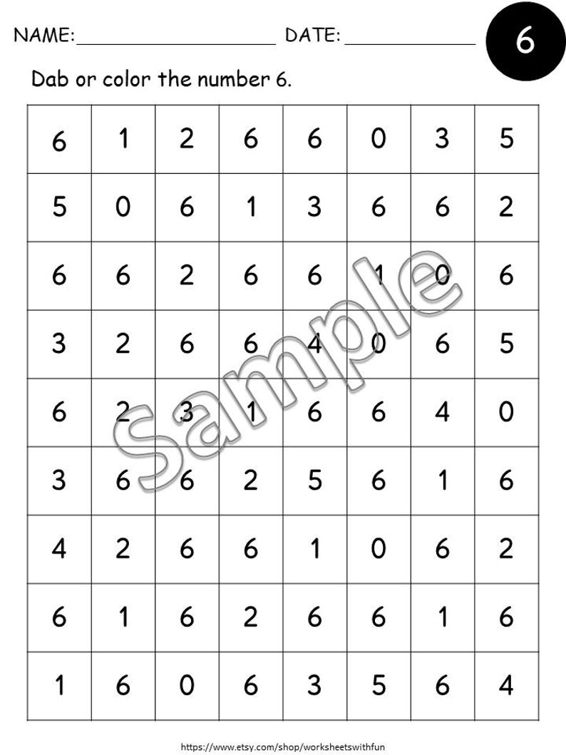 Find and Dab Number Worksheets 0-20, Dot Marker Numbers, Preschool Math ...