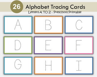 Alphabet Tracing Cards, Letter Tracing, Letter of the Alphabet ...