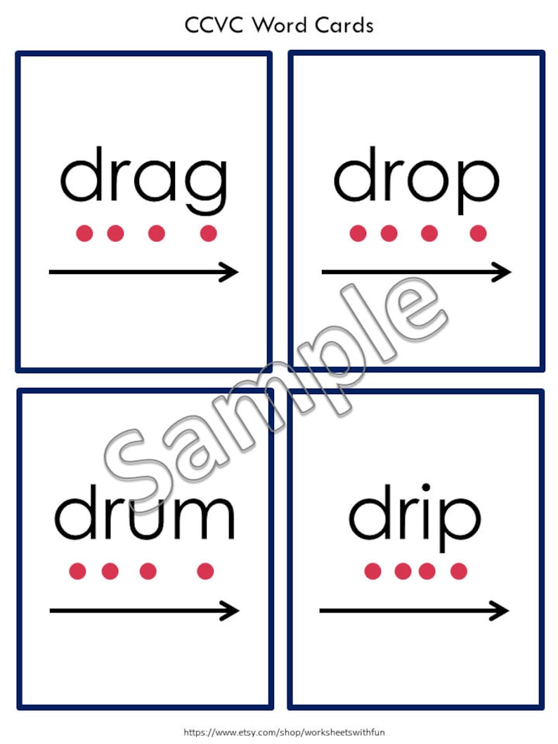 CCVC Flashcards Printable | Phonics Blending Cards | Early Reading ...