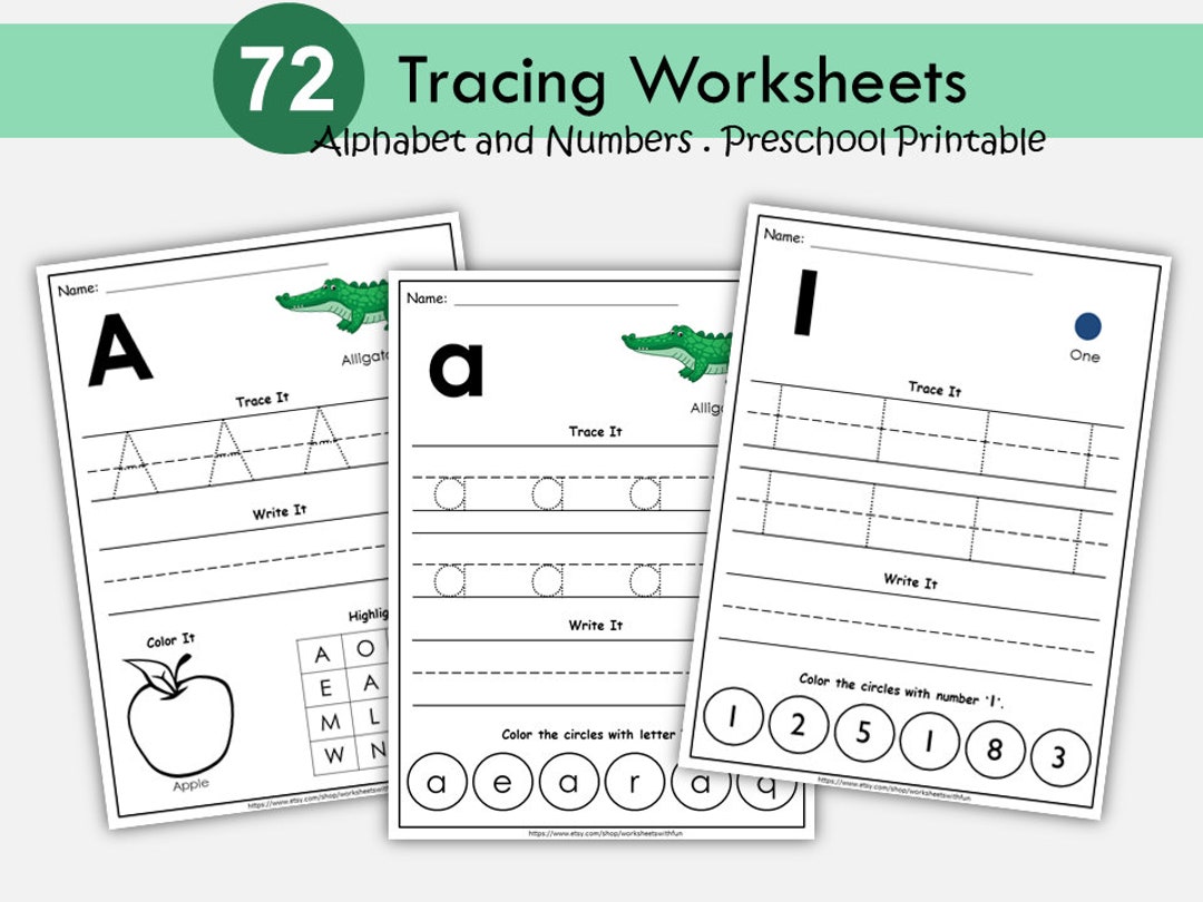 Alphabet and Numbers Worksheets, Alphabet Tracing Sheet, Letters ABC ...