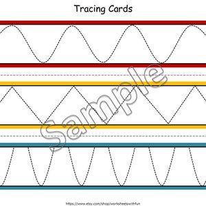 Tracing Lines Cards Printable for Toddlers, Lines and Curves Tracing ...