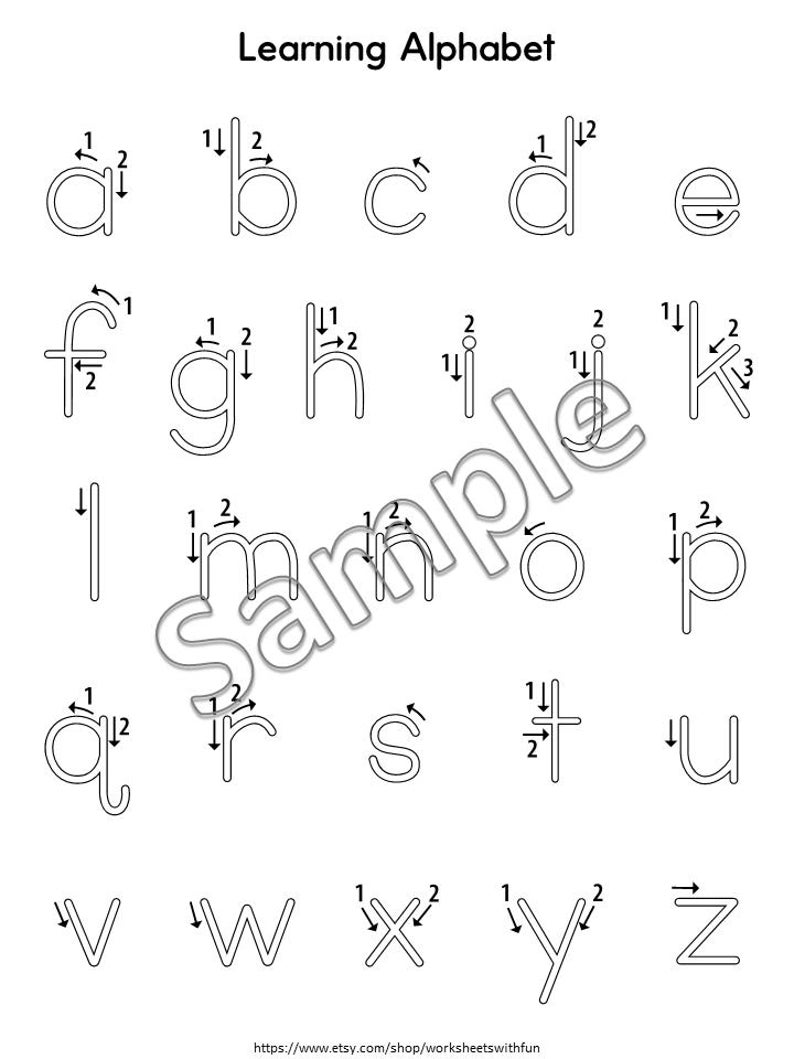 Alphabet & Number Tracing Worksheet Printable A-Z Uppercase Lowercase 0 ...