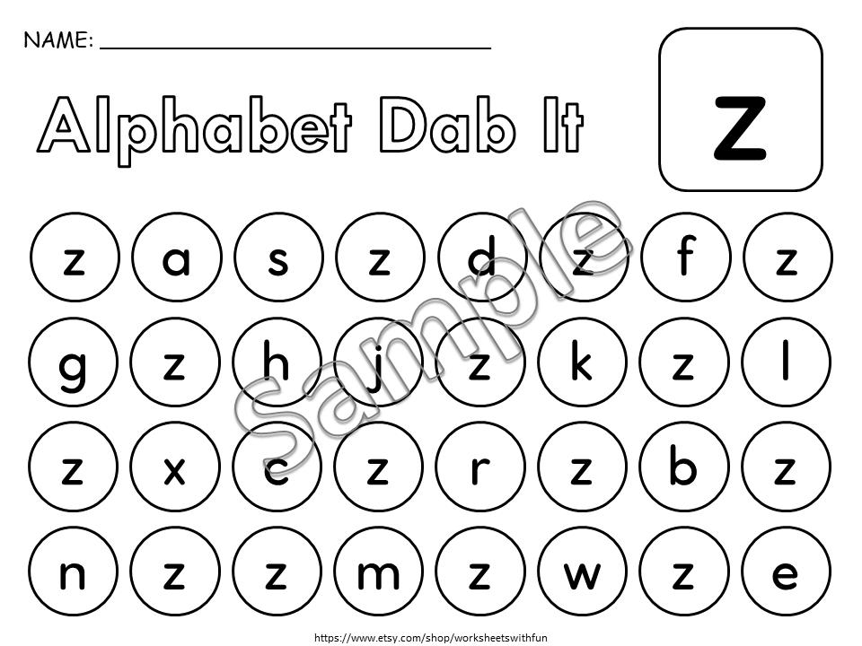 26 Lowercase Alphabet Dab It Worksheets Printable | Dot Marker Letters ...
