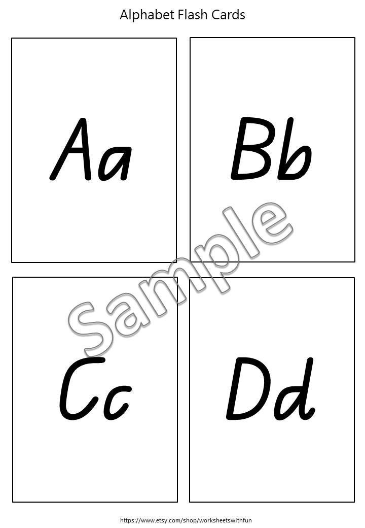 Alphabet Flashcards Printable A-Z | Uppercase Lowercase Letter Cards ...