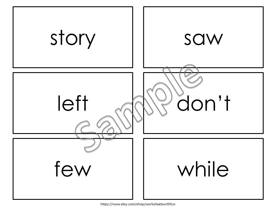 Fry Third 100 Sight Word Flashcards Printable, High Frequency Words ...