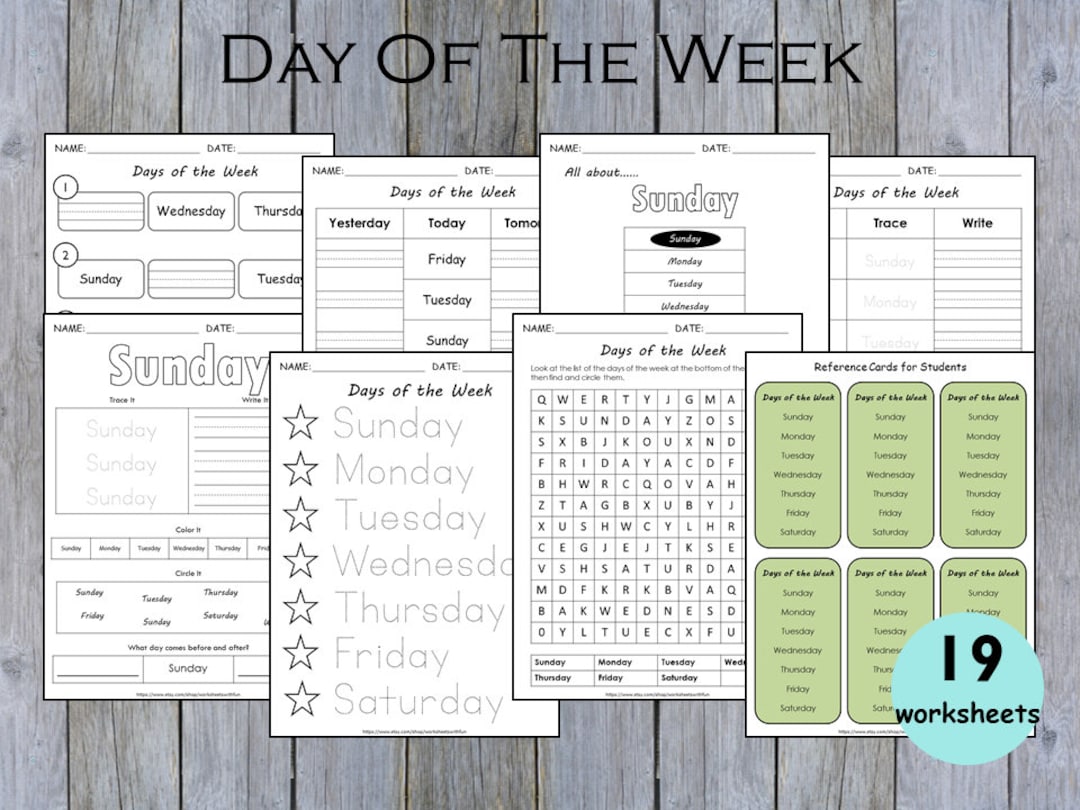Days of the Week Worksheet Printable, Kindergarten Curriculum, Math ...
