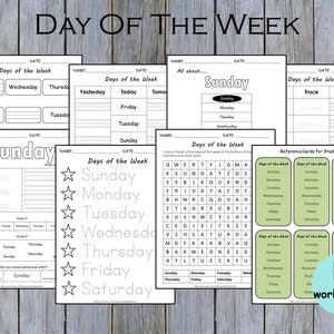 Days of the Week Worksheet Printable, Kindergarten Curriculum, Math ...