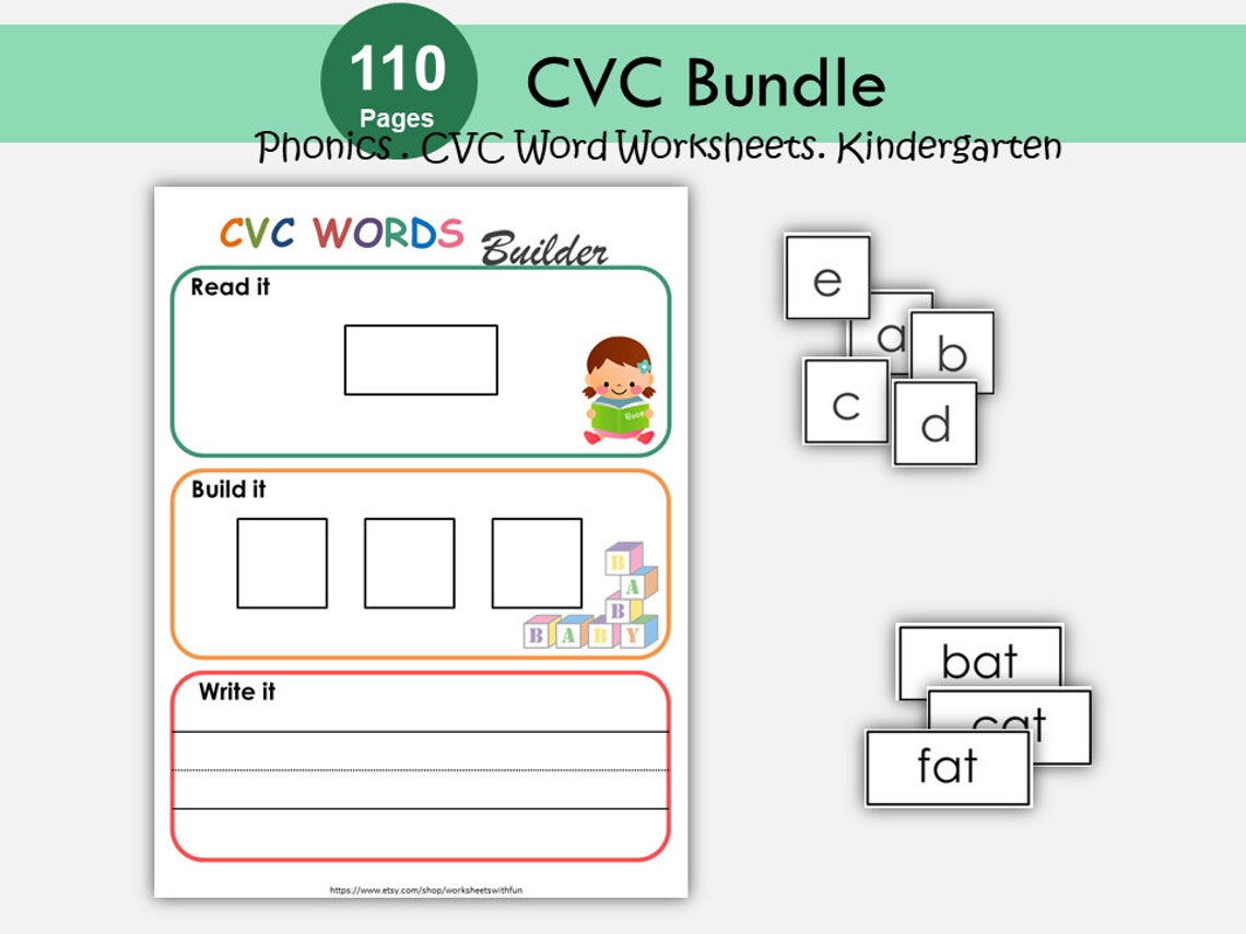CVC Words Literacy Learning Pack: Kindergarten Phonics (digital ...