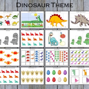 Printable Busy Book for Toddlers Dinosaur Theme, Preschool Curriculum ...