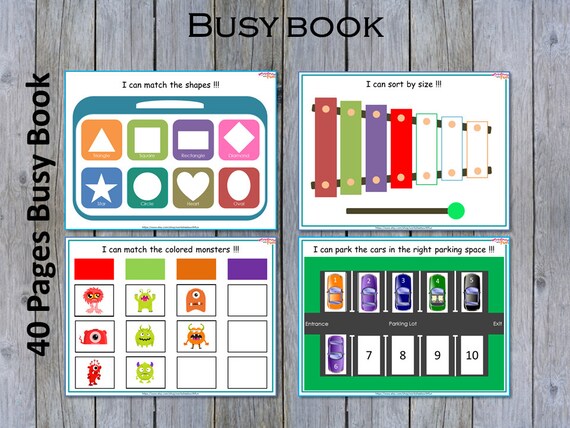 Pre-K Busy Book and Learning Binder Page Preschool Counting Printable ...
