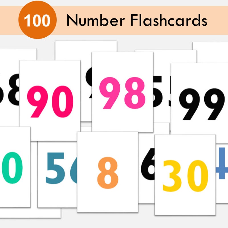 Number Flash Cards - Etsy