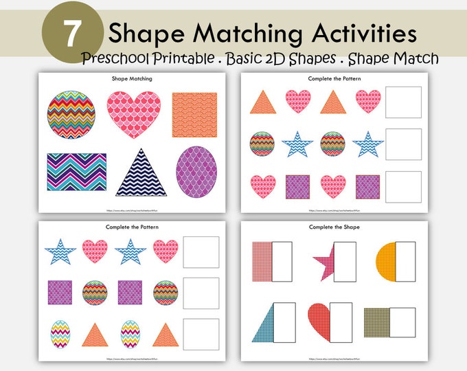 Shapes Busy Book Printable, Preschool Shapes Bundle, Printable Shapes ...