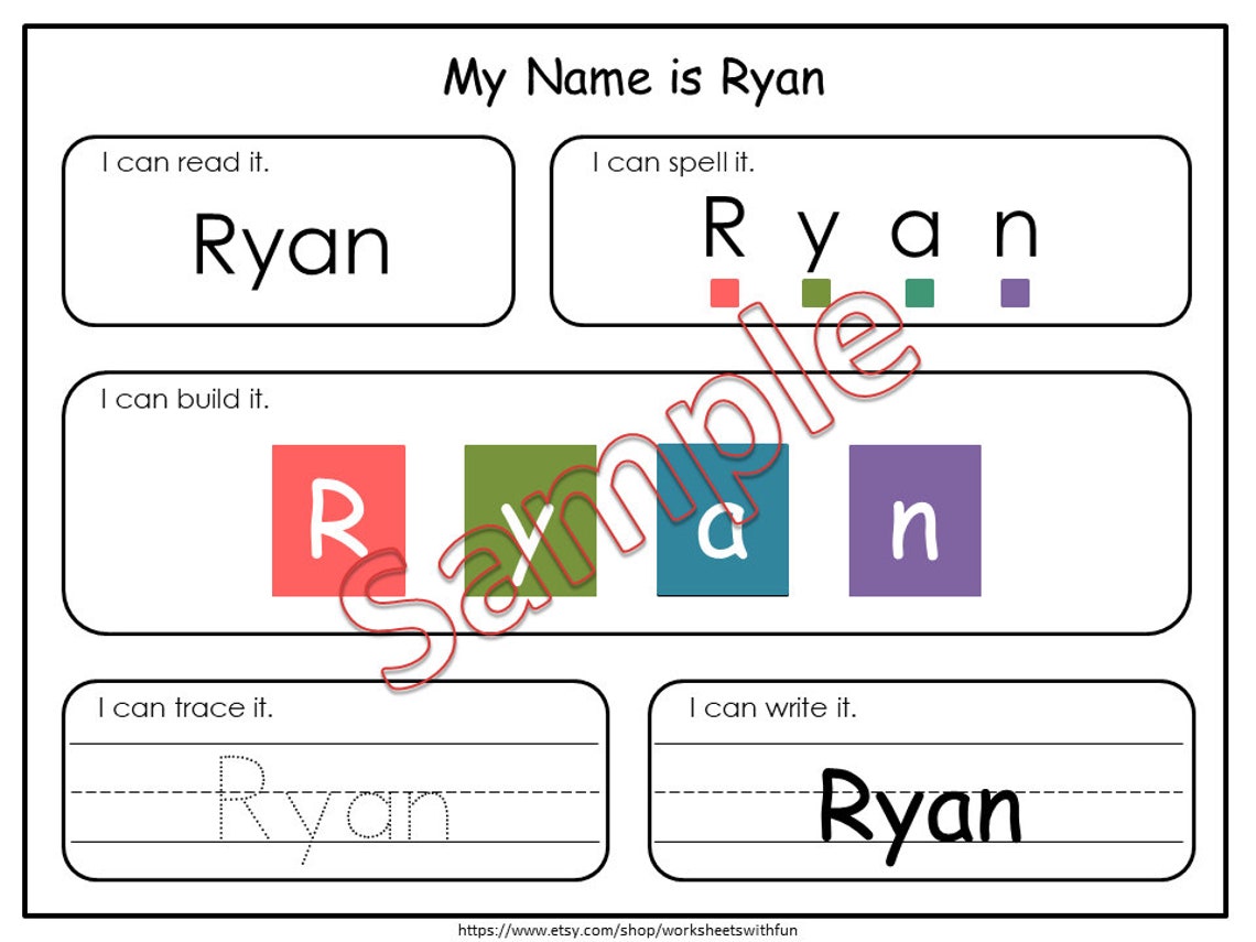 Dry Erase Name Tracing Practice Mat for Preschool, Kindergarten ...