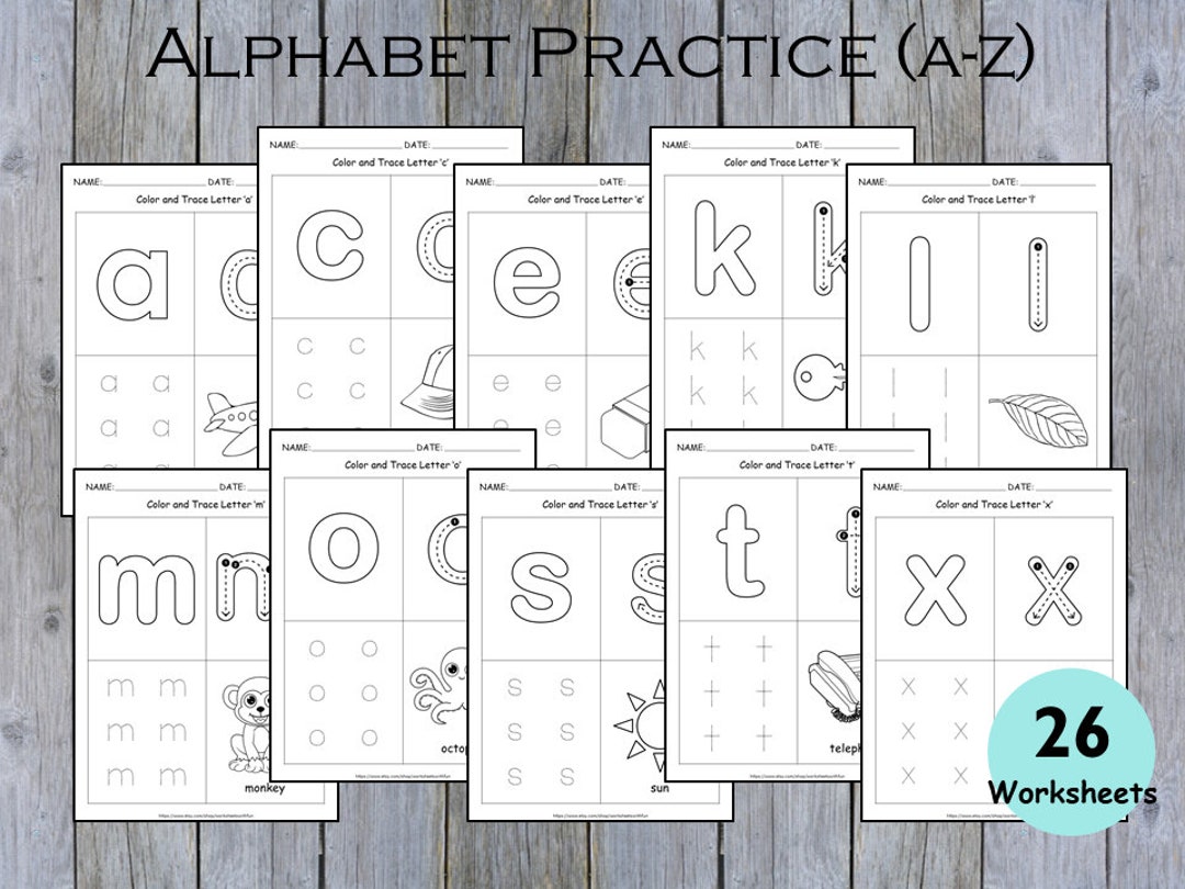 26 Lowercase Alphabet Printable Worksheets, A-z Workbook, Letter of the ...