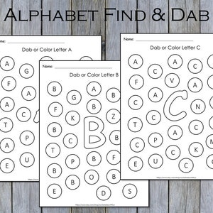 Alphabet Uppercase Dab It Worksheets Printable Letter Recognition Find ...