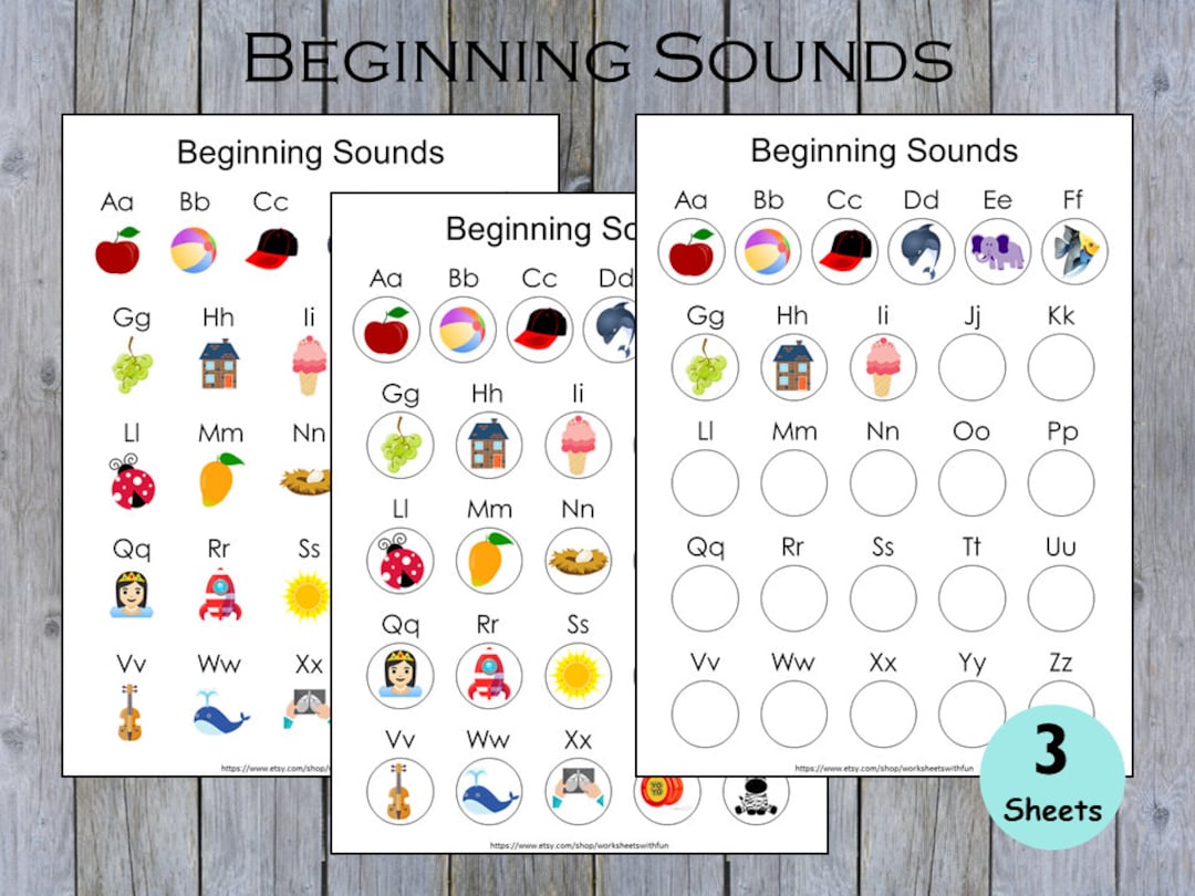 Beginning Sounds Alphabet Worksheet Alphabet Review - Etsy