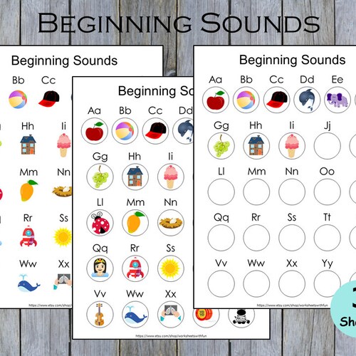 Beginning Sounds Printable Alphabet Game ABC Busy Binder - Etsy