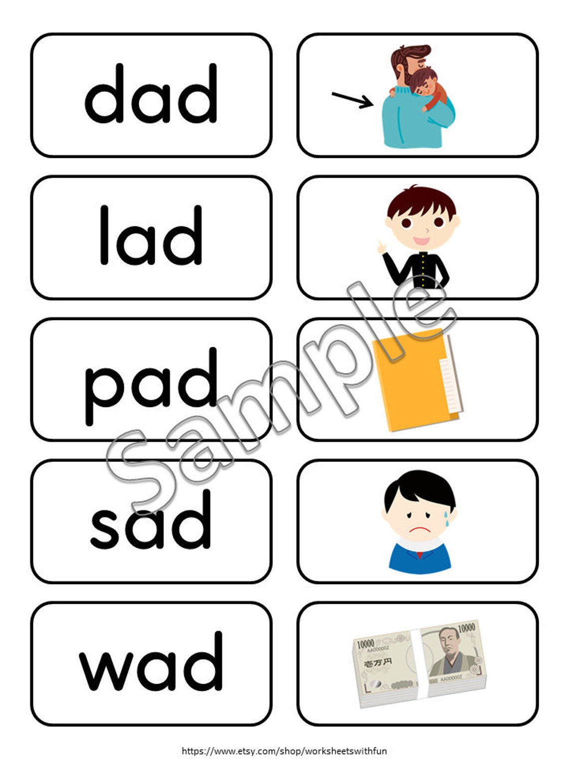 CVC Words Reading Printable | Montessori Phonics Cards | Kindergarten ...