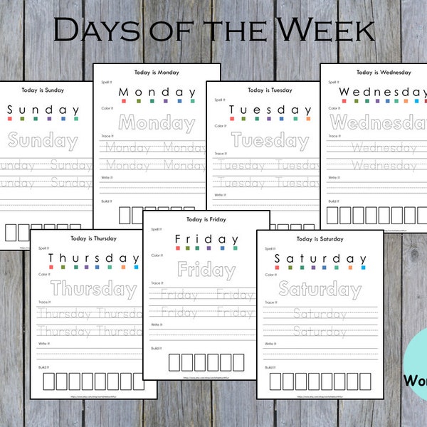 Days of the Week - Etsy
