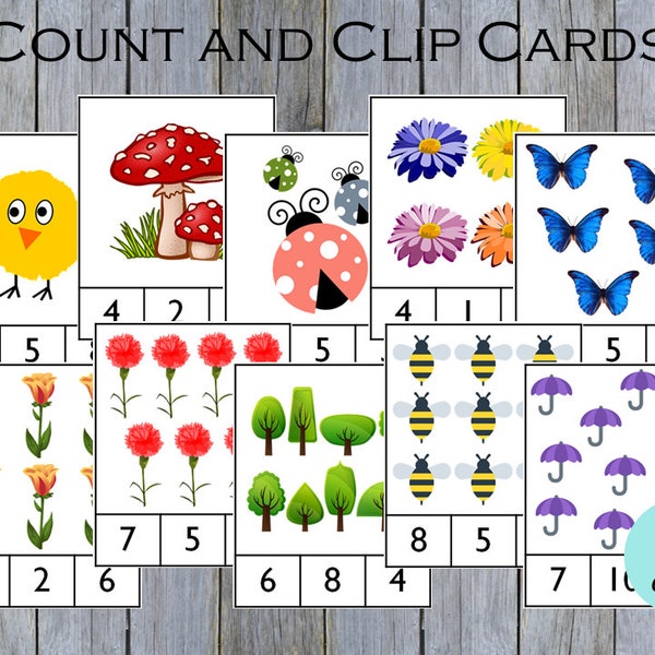 Count and Clip Cards - Etsy