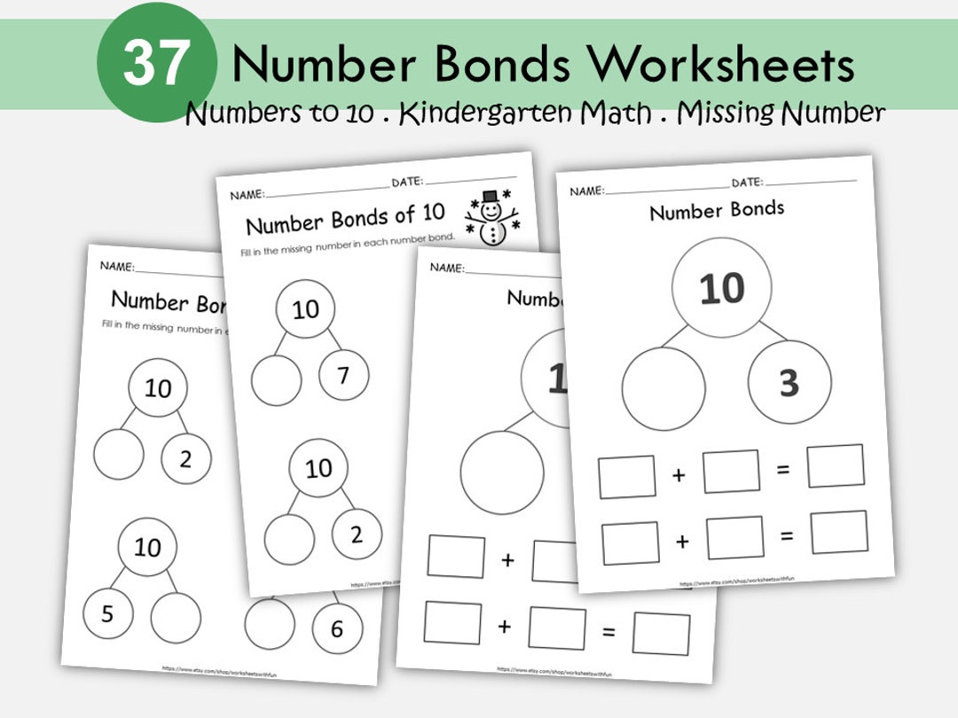 Numbers Bonds Printable, Number Bonds Worksheets, Kindergarten Math ...