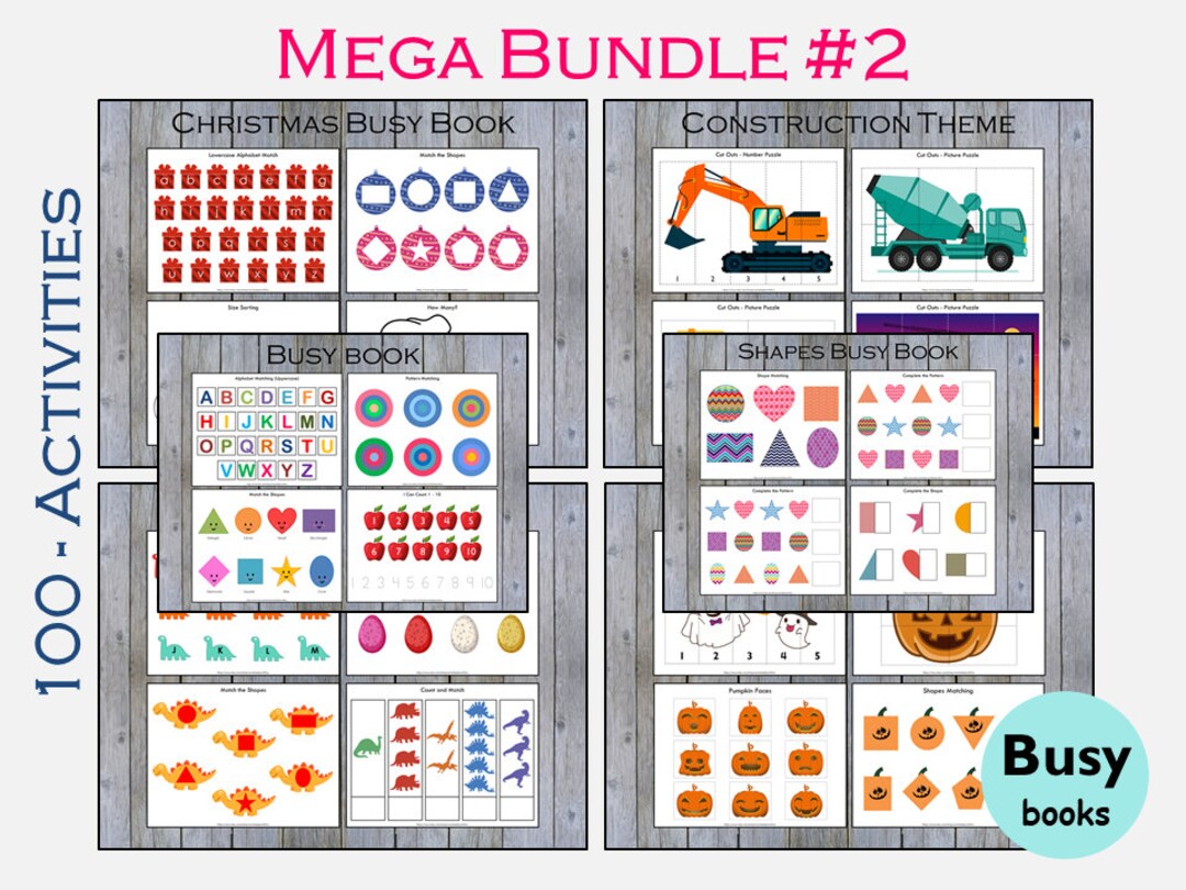 Busy Book Bundle 2 for Toddlers, Busy Books Printable, Preschool ...