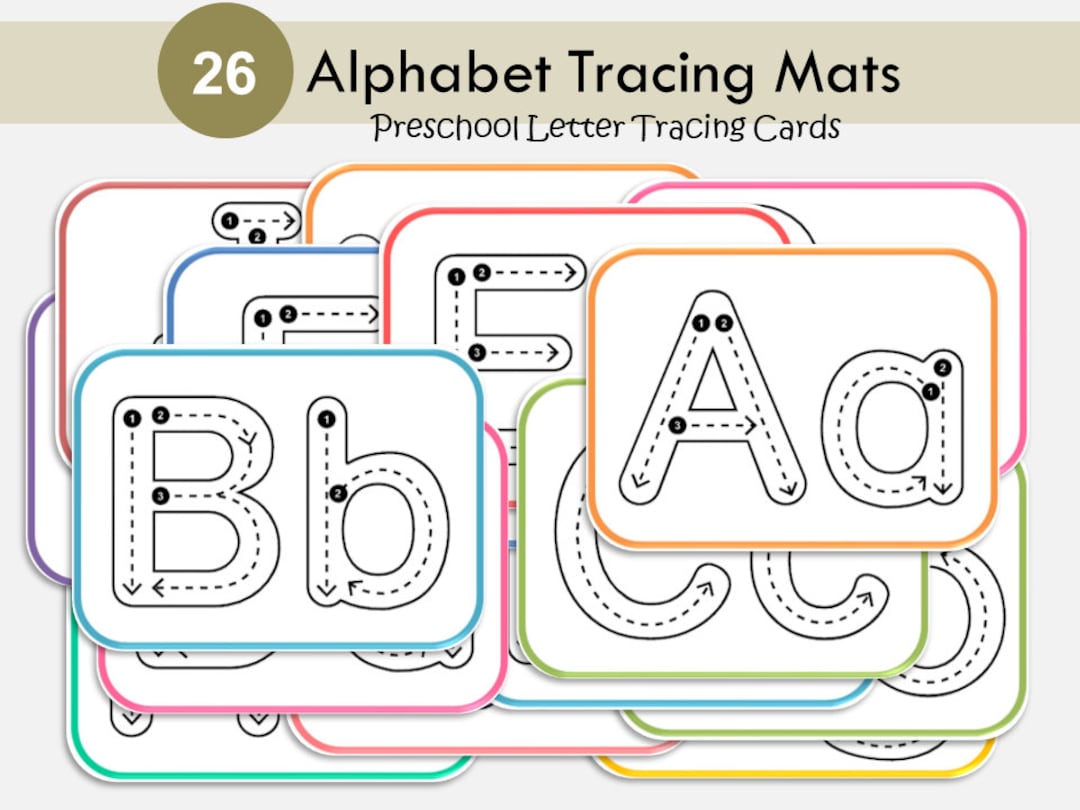 Alphabet Tracing Cards, Letter Tracing, Letter of the Alphabet ...