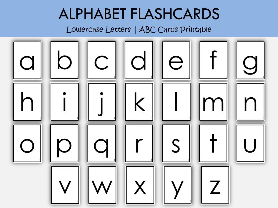 Alphabet Flashcards Printable - Uppercase, Lowercase | 78 Black and ...
