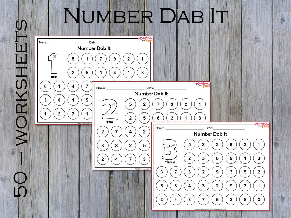 Preschool Number Dab It Printable Worksheets Numbers - Etsy UK