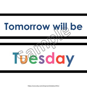 Days of the Week Cards, Days of the Week Printable, Days of the Week ...