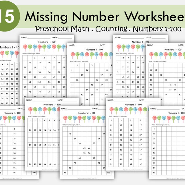 10 Printable Number Bonds Math Worksheets, Numbers 1 to 20 ...