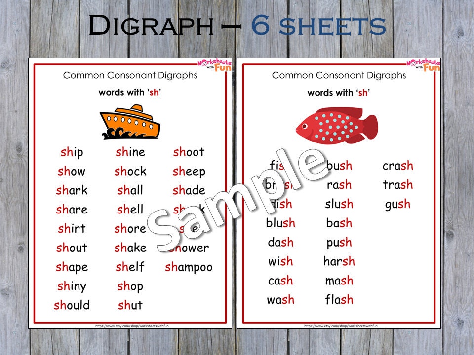 Phonics Diagraph Cards Printable Kindergarten Common - Etsy Canada
