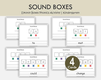 4 Sound Boxes (elkonin) W/ Printable Letters: Multi-sensory ...