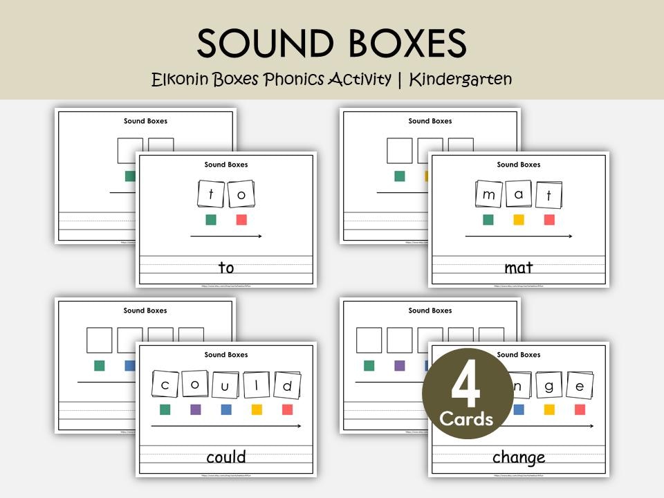 Sound Boxes Cards Printable, Elkonin Boxes Phonics Activity, CVC Word ...