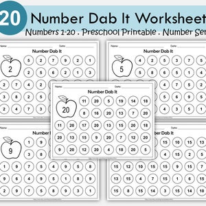 Number Dab It Worksheets 1-20 | Dot Marker Printables for Preschool and ...