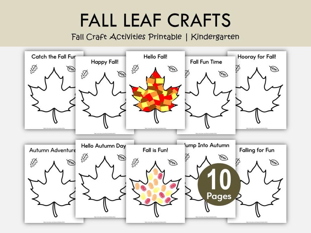 Fall Craft Activities Printable for Kids, Autumn Leaf Craft, Preschool ...