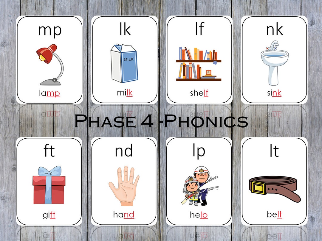 Phonics Flashcards Printable for Kids, Phase 4 Phonics Resources ...