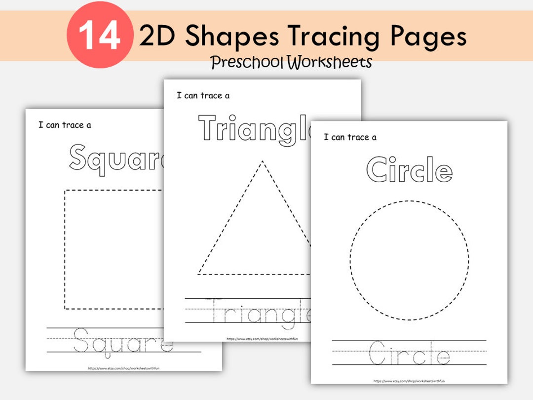 Preschool Shape Tracing, Basic Shape Tracing, Shape Tracing Worksheets ...