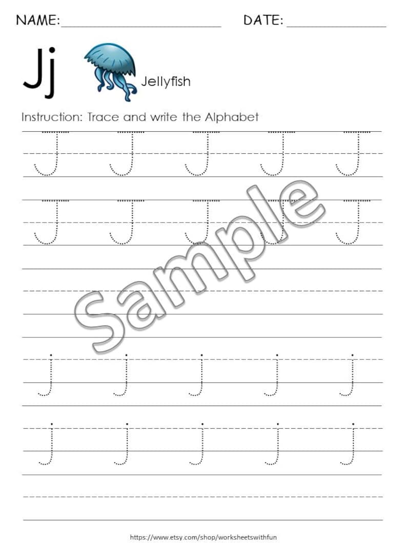 Alphabet Tracing Worksheets Printable | Letter Tracing A-Z | Preschool ...