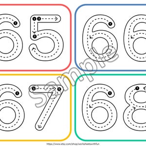 Number Tracing Cards, Number Tracing Flashcards, Preschool Worksheets ...