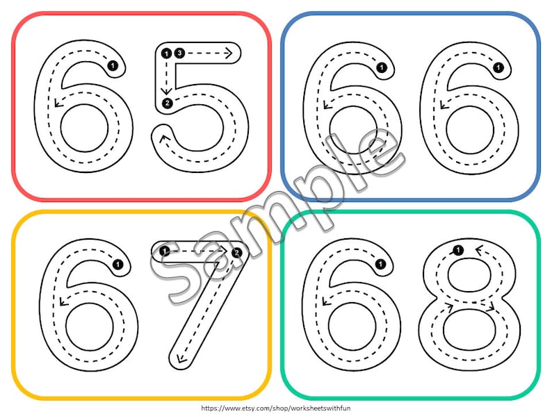 Number Tracing Flashcards 1-100: Preschool Printable Worksheets (PDF ...