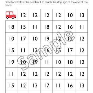 Number Maze Printable for Children, Numbers 1-20 Worksheets ...