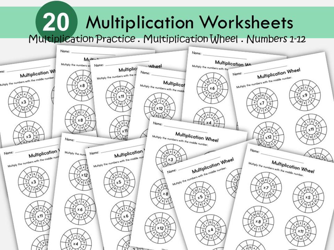 Multiplication Wheels Worksheets Printable | 20 Math Practice Pages ...