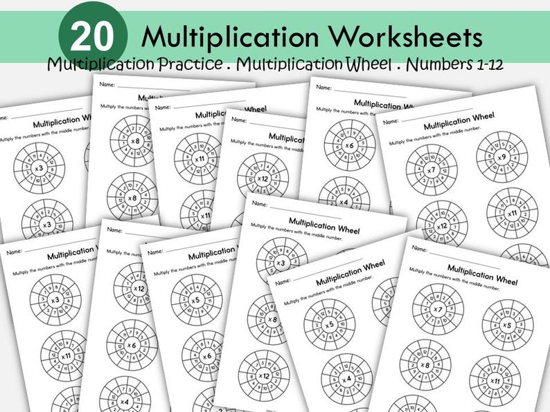 Hojas de trabajo con ruedas de multiplicar: Práctica de matemáticas de ...