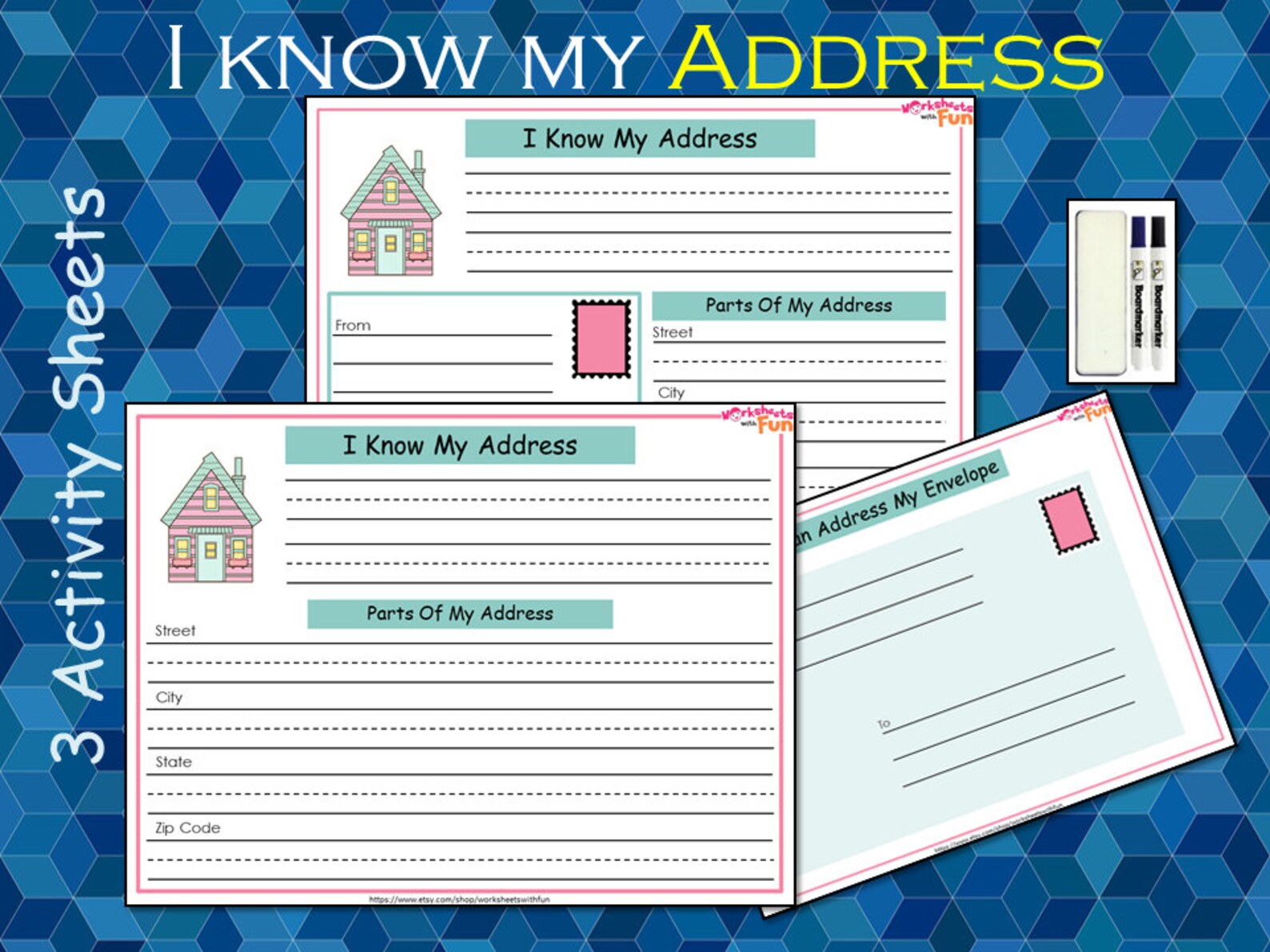 My Address Kids Activity I Know My Address Kindergarten | Etsy