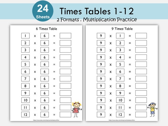 Practice Multiplication Facts Worksheets