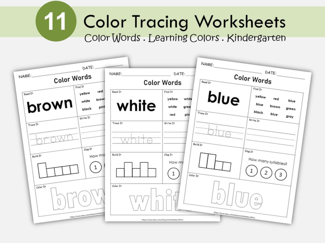 Color Word Worksheets, Color Printable, Color Words Activities ...